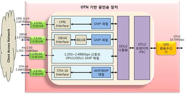 [보고서]무선 액세스망을 위한 저지연 OTN 기반 CPRI/OBSAI 전송장치 개발