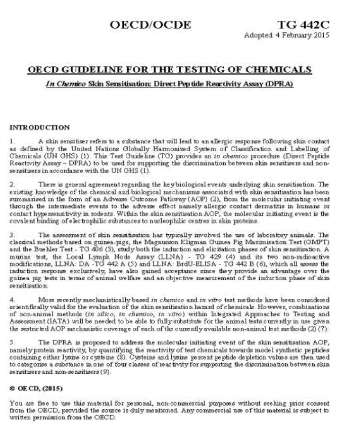 [보고서]OECD in Chemico 피부감작성 시험법(DPRA) 개선 연구